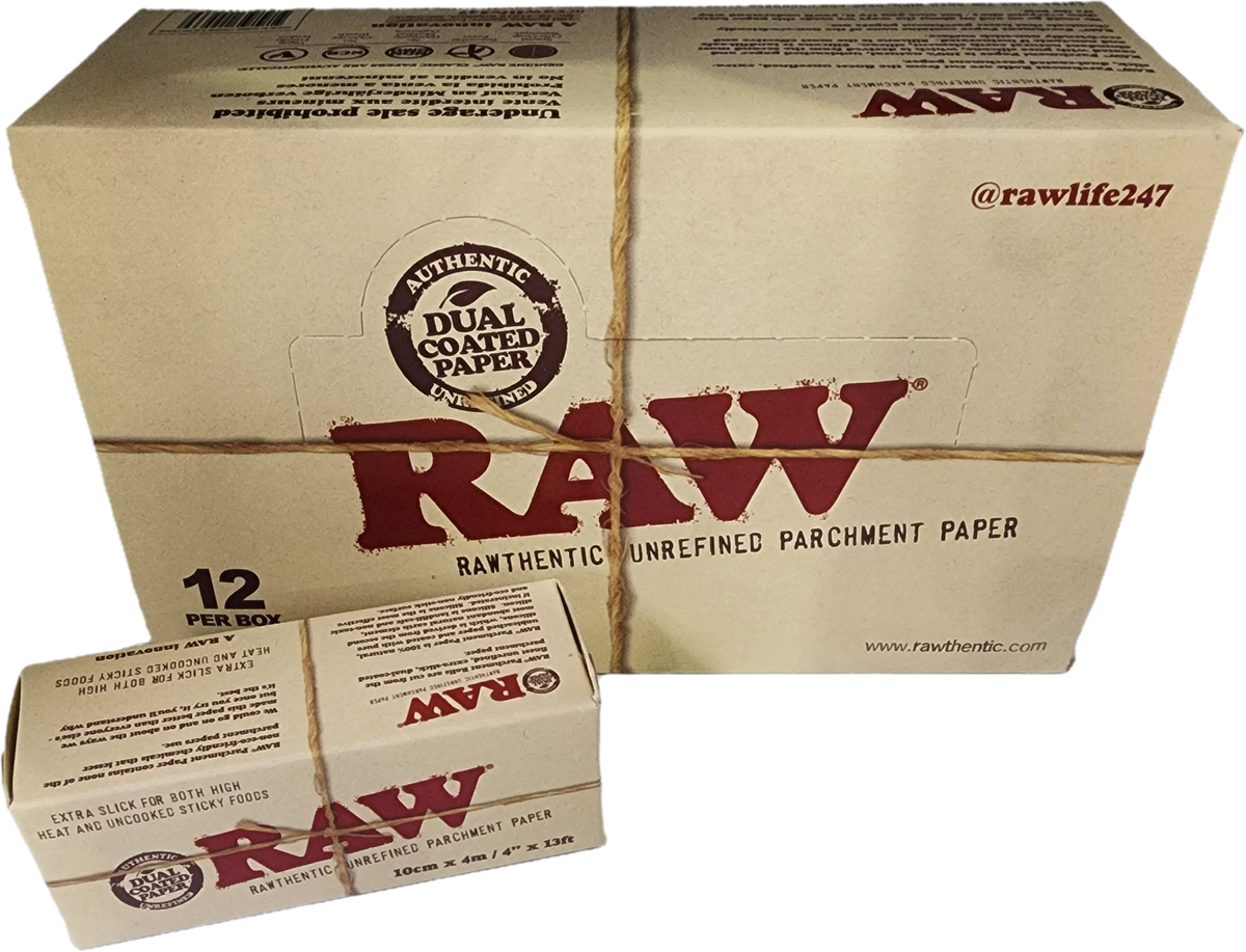 RAW Unrefined Parchment Paper Roll 100mm x 4m 12pack – Xeno Imports